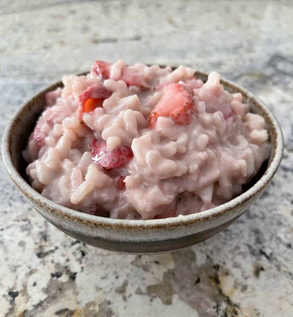 Skinny Strawberry Rice Pudding • Simple Nourished Living
