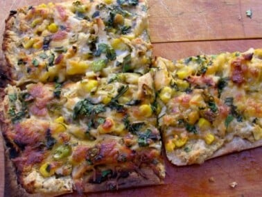 Chicken Flatbread w/ Salsa Verde, White Beans + Corn | Simple Nourished ...