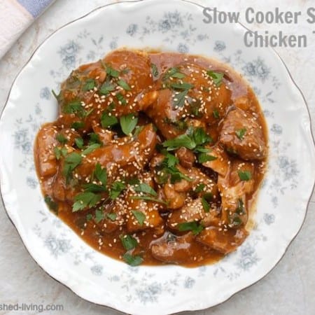 Slow Cooker Sesame Chicken Thighs | Simple Nourished Living