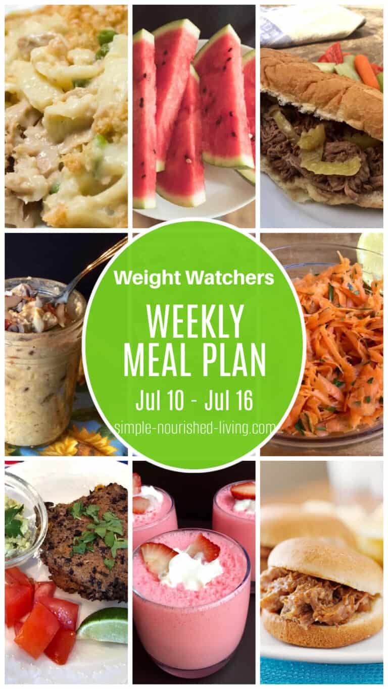 WW Weekly Meal Plan 7/10 to 7/16 | Simple Nourished Living