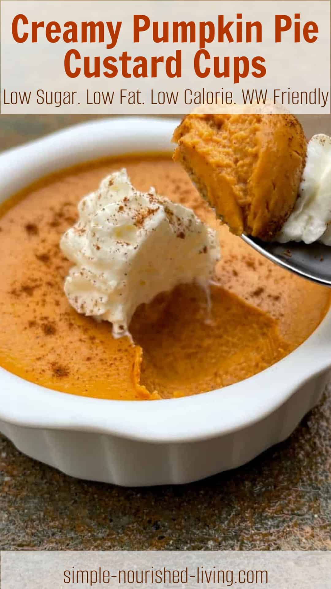 Creamy Pumpkin Pie Custard Cups Made Lighter • Simple Nourished Living