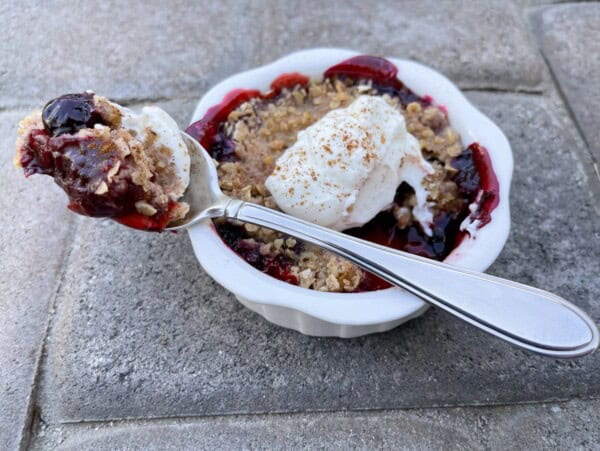 Low Calorie Cherry Berry Crunch | Simple Nourished Living