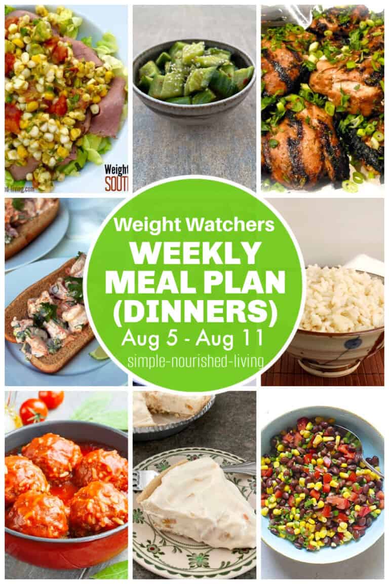 Weight Watchers Weekly Dinner Meal Ideas (Aug 5 - Aug 11) • Simple ...