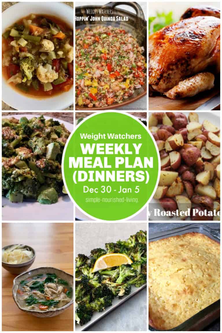 WW Weekly Dinner Meal Plan (12/30-1/5) | Simple Nourished Living